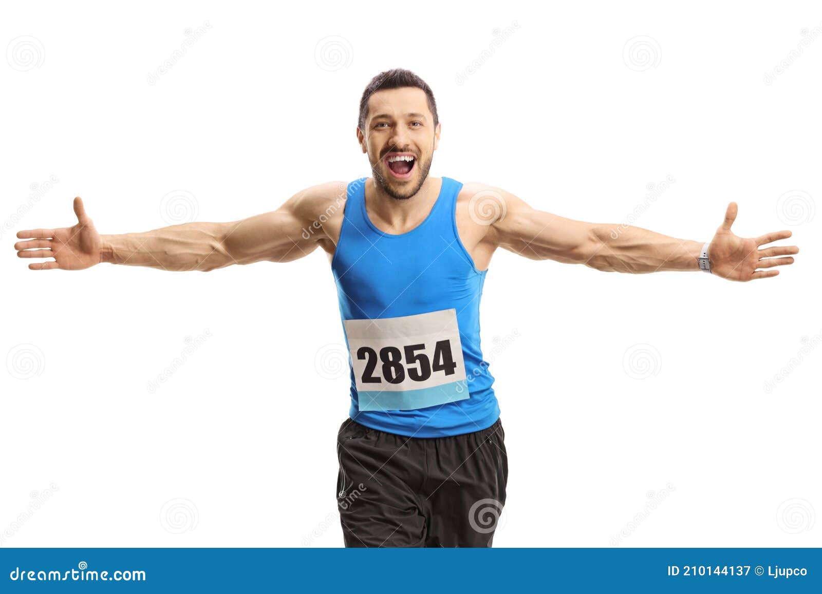 Male Runner Running a Marathon Stock Image - Image of expression, sport ...