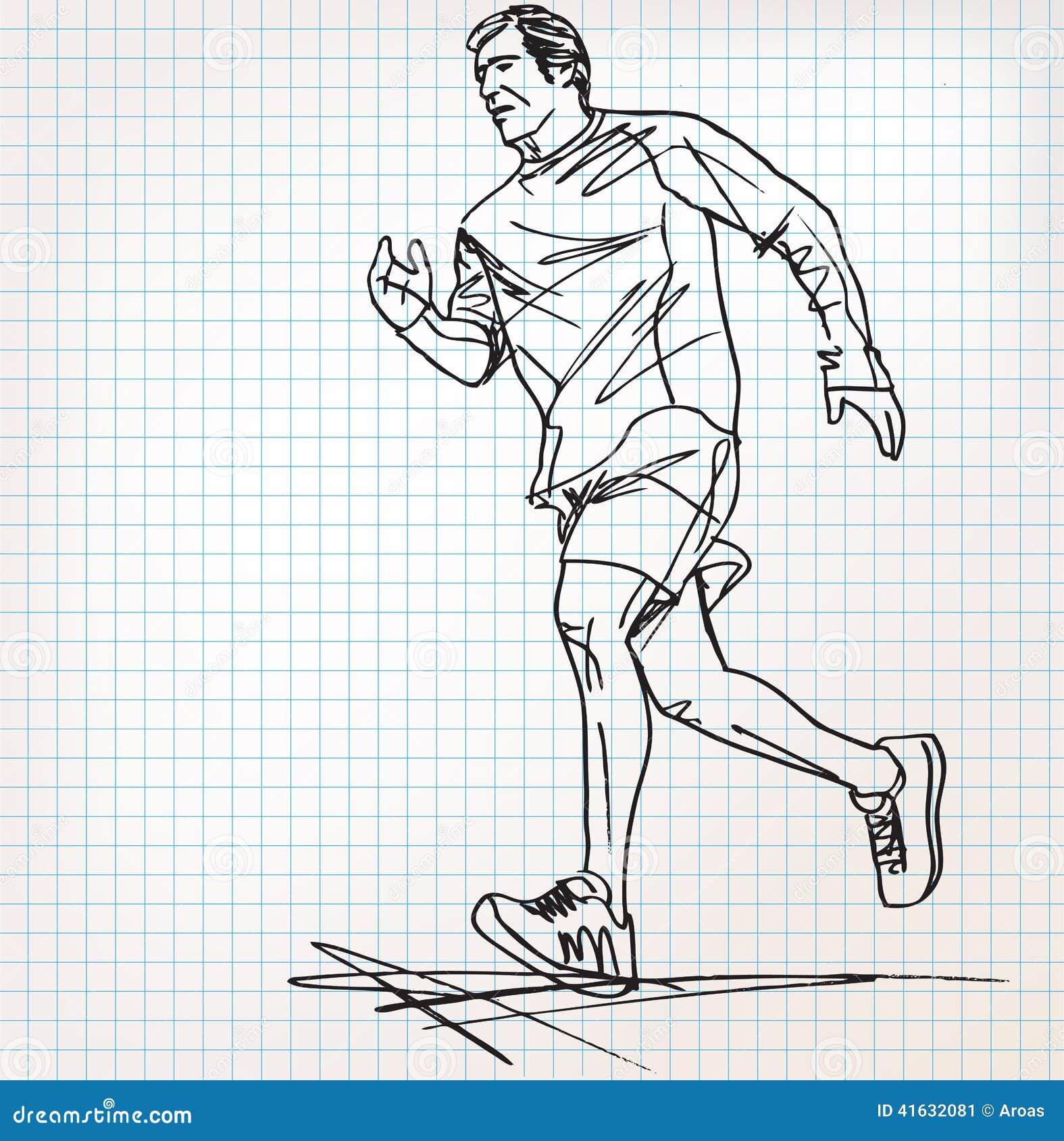 Male Runner Sketch Illustration Stock Vector - Illustration of notepad ...