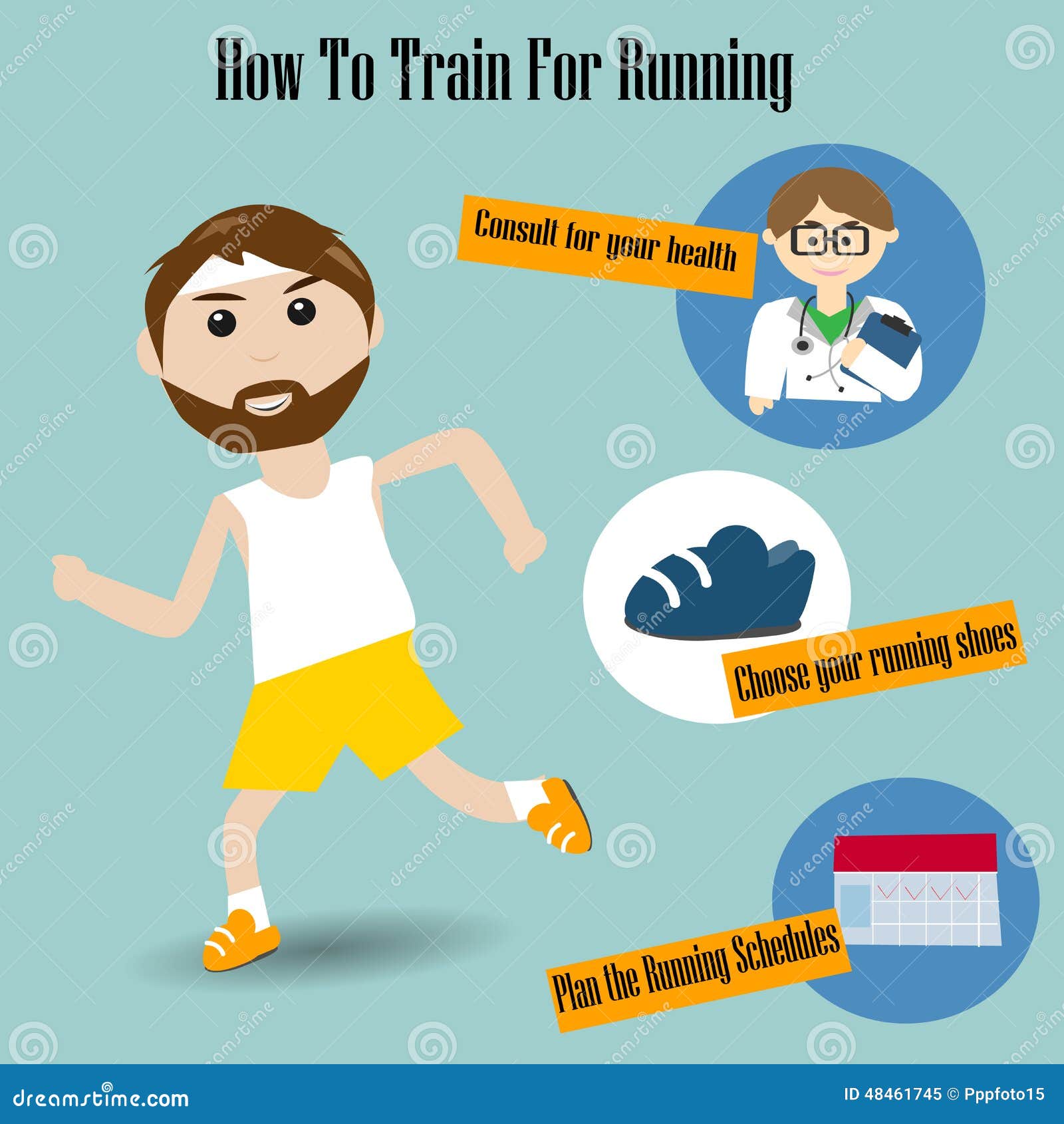 Male Running and Training for Runner Stock Vector - Illustration of ...