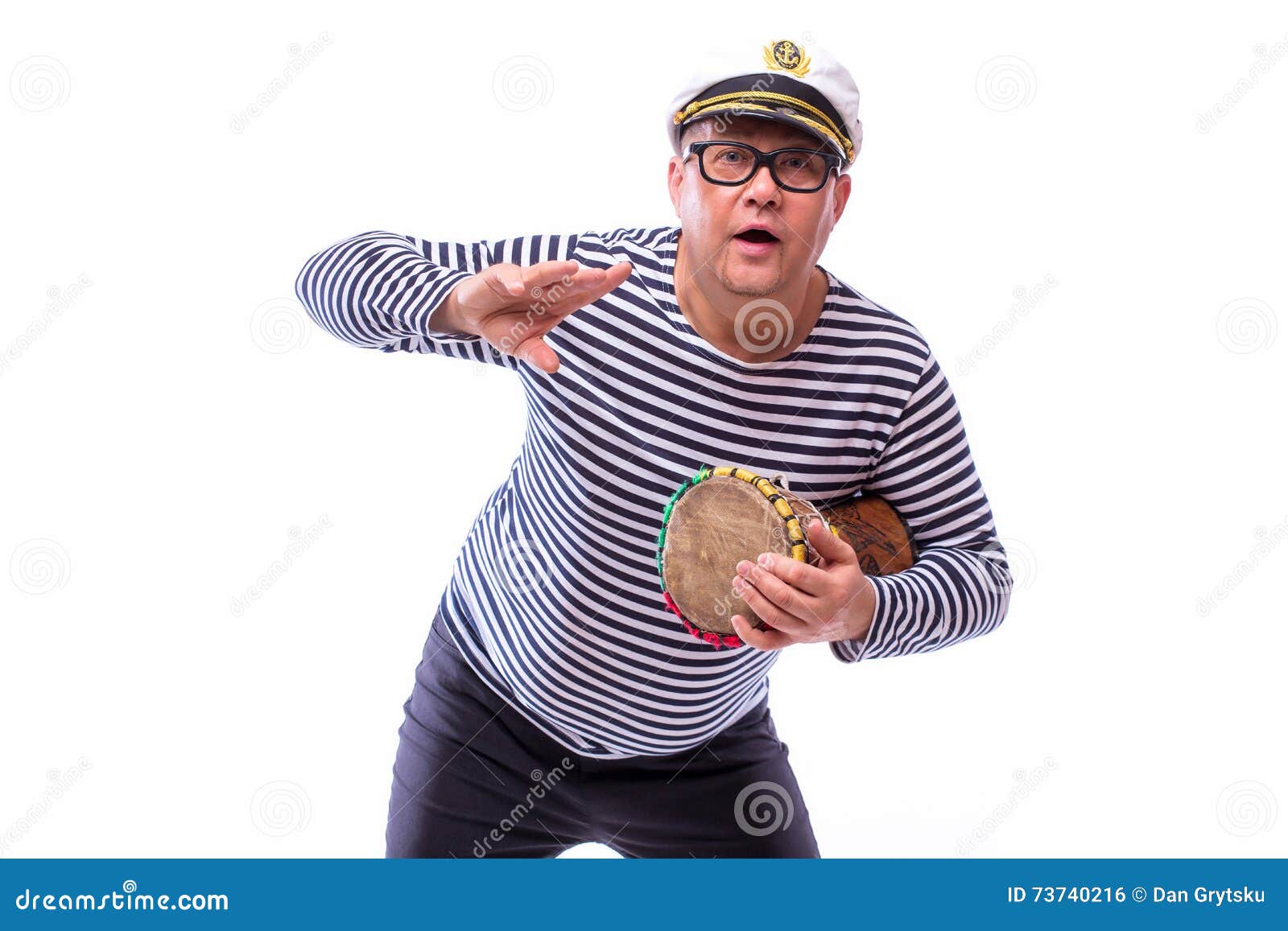 Male Sailor Singer on Microphone Stock Photo - Image of jazz, beatnik ...