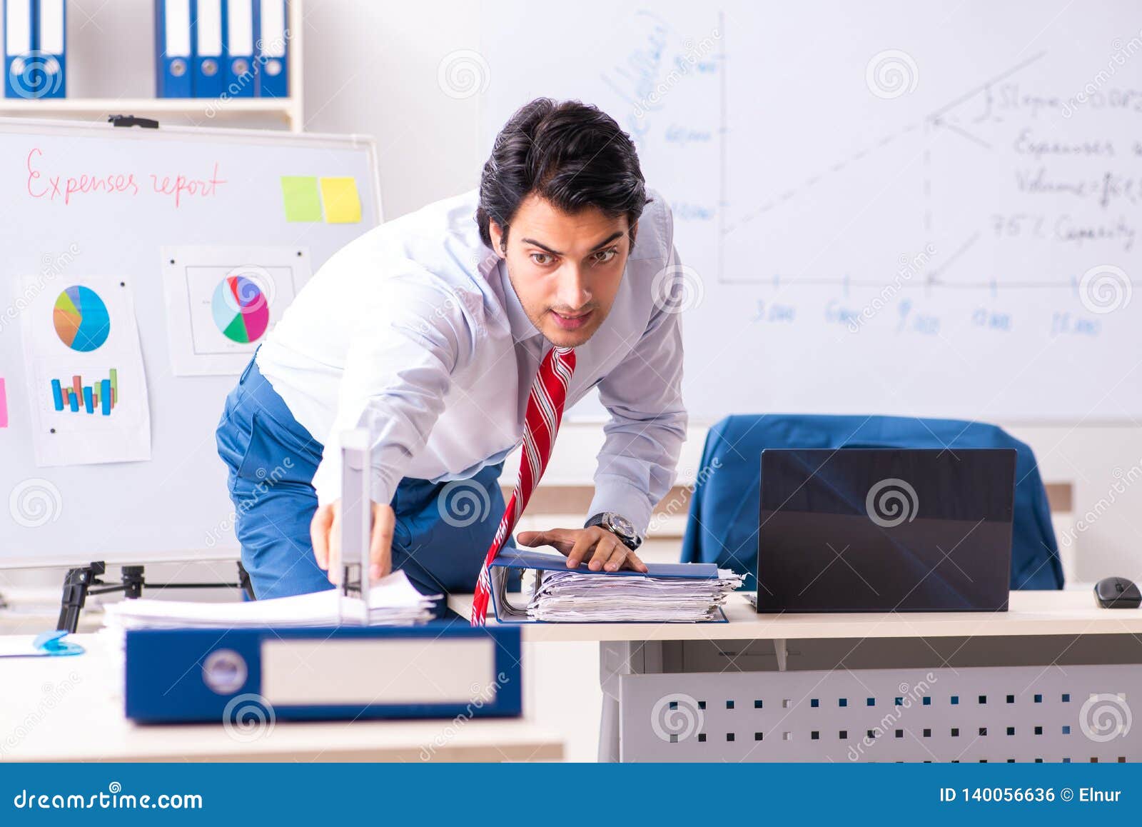 The Male Sales Analyst in Front of the Whiteboard Stock Photo - Image ...