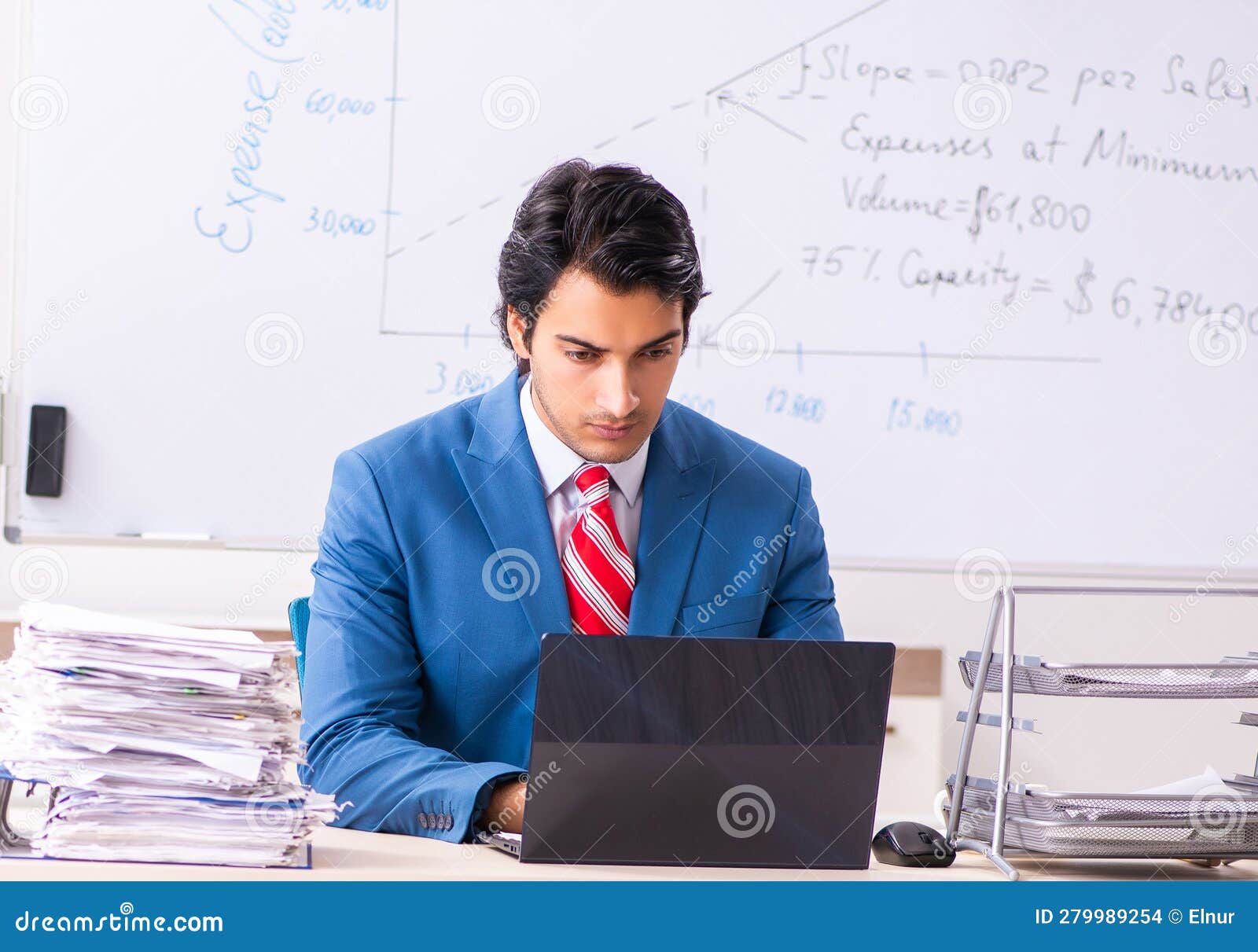 Male Sales Analyst in Front of the Whiteboard Stock Photo - Image of ...