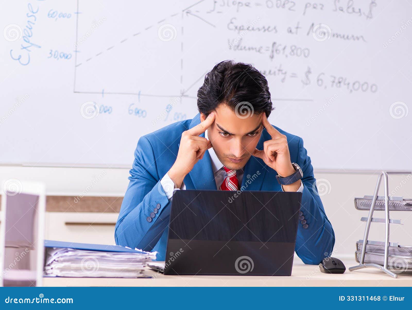 Male Sales Analyst in Front of the Whiteboard Stock Photo - Image of ...