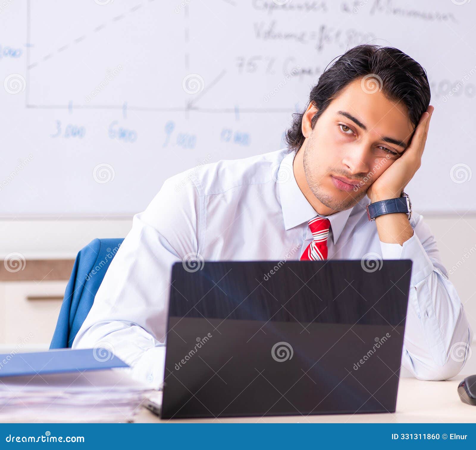 Male Sales Analyst in Front of the Whiteboard Stock Photo - Image of ...
