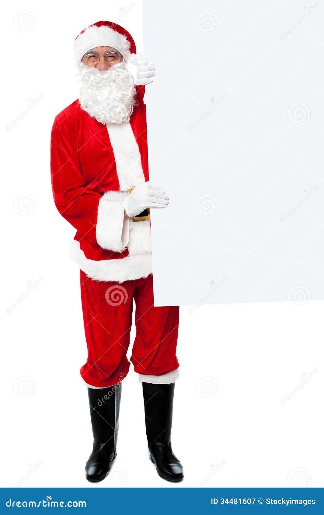 Male Santa Holding Whiteboard Stock Image - Image of season, santa ...