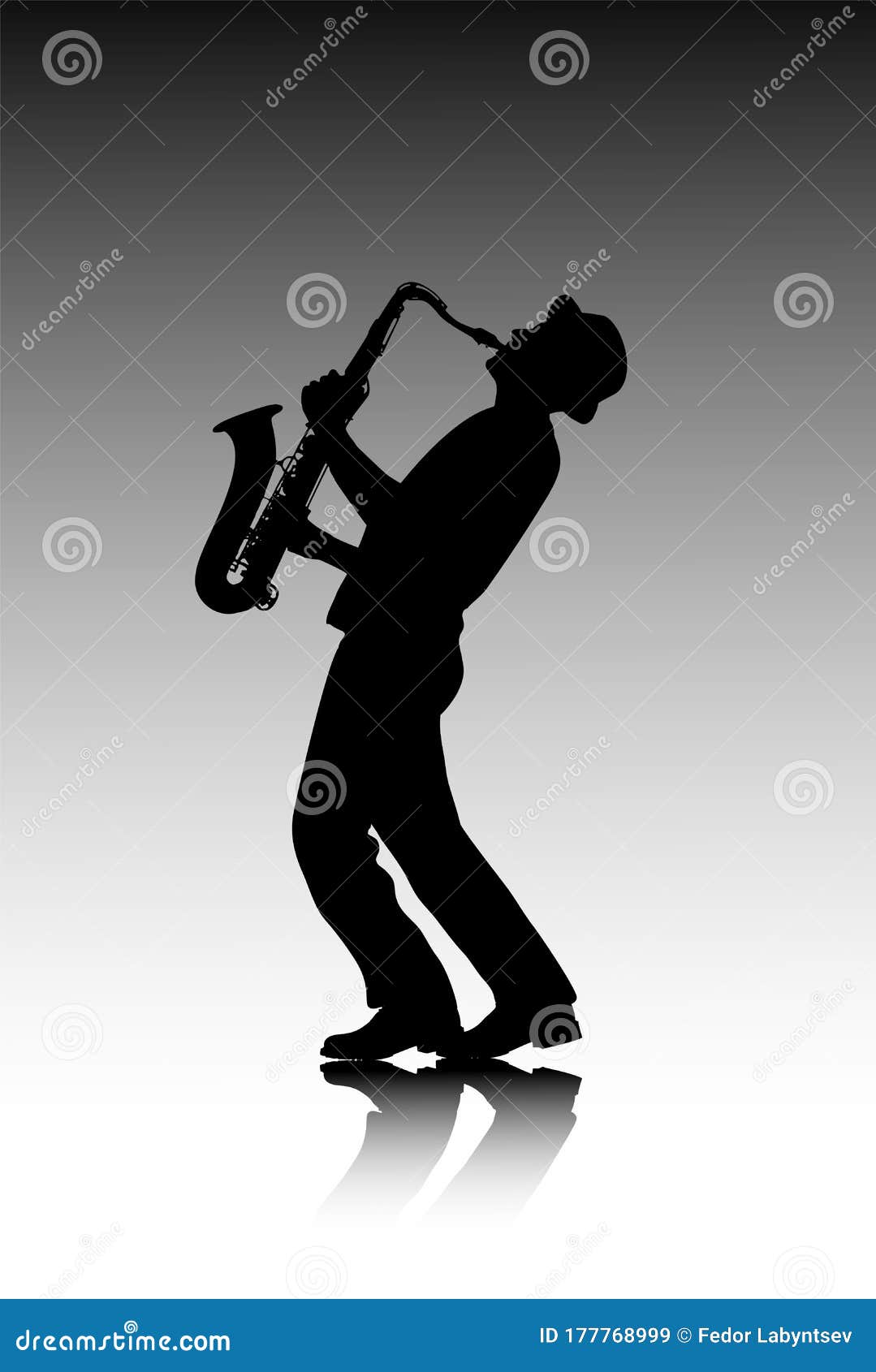 Male Saxophonist Silhouette Stock Vector - Illustration of person ...