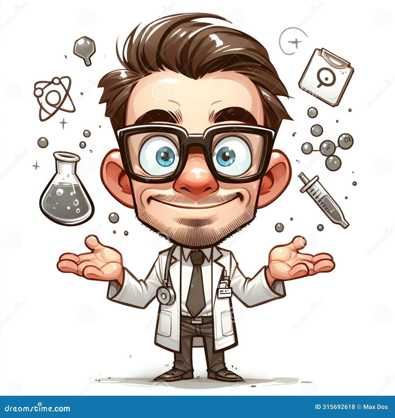 Male Scientist As an Illustration Stock Illustration - Illustration of ...