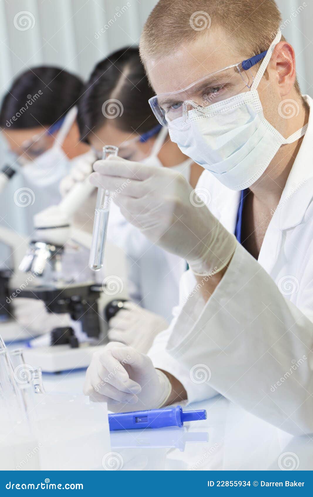 Male Scientist or Doctor in Laboratory Stock Photo - Image of looking ...