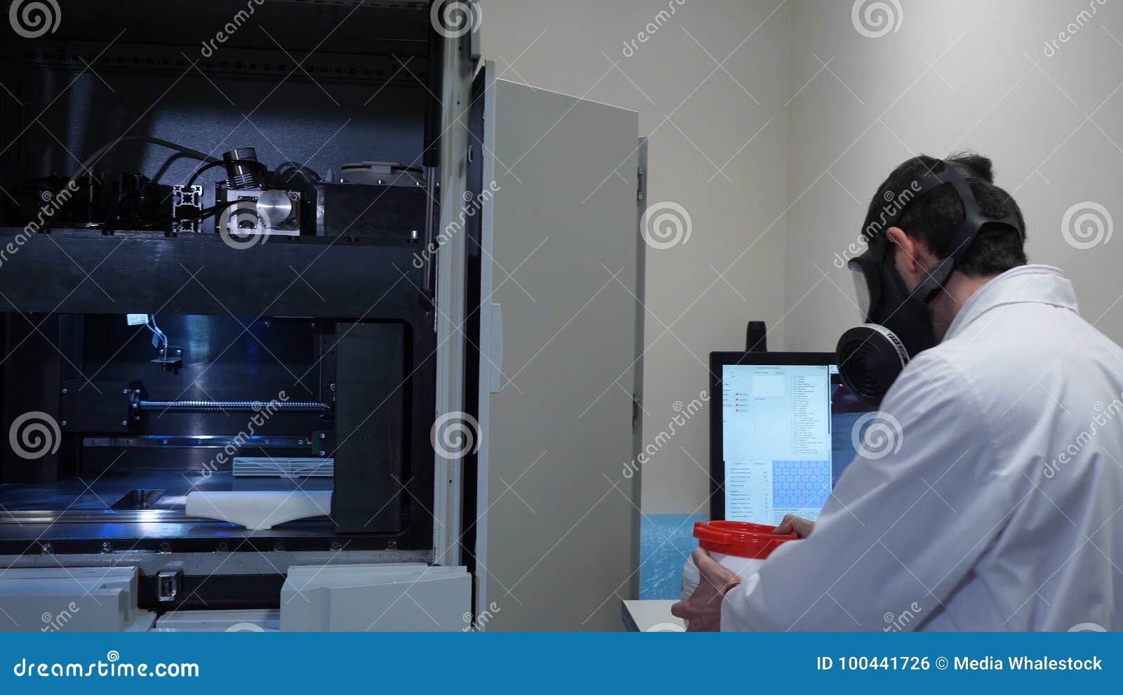 Male Scientist in a Gas Mask in Laboratory Editorial Photo - Image of ...
