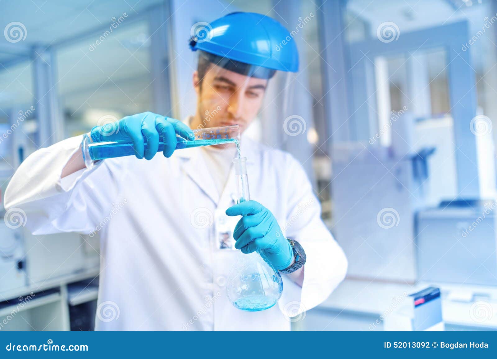 Male Scientist Learning And Making Experiments In Chemical Laboratory ...