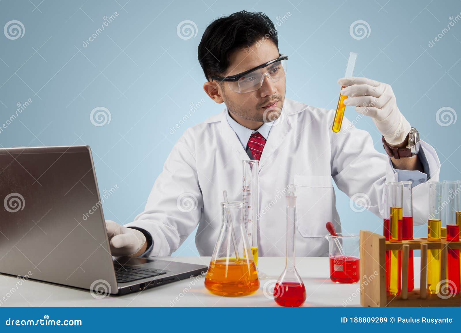 Male Scientist Making an Experiment in the Studio Stock Image - Image ...