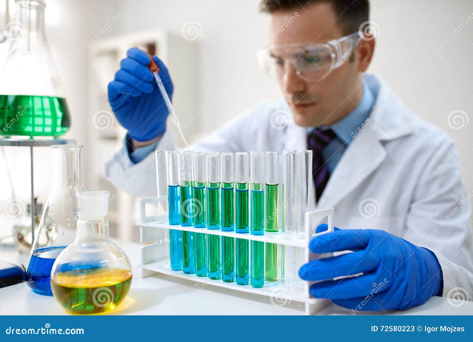 Scientist Research Chemistry At Science Lab Stock Photo | CartoonDealer ...