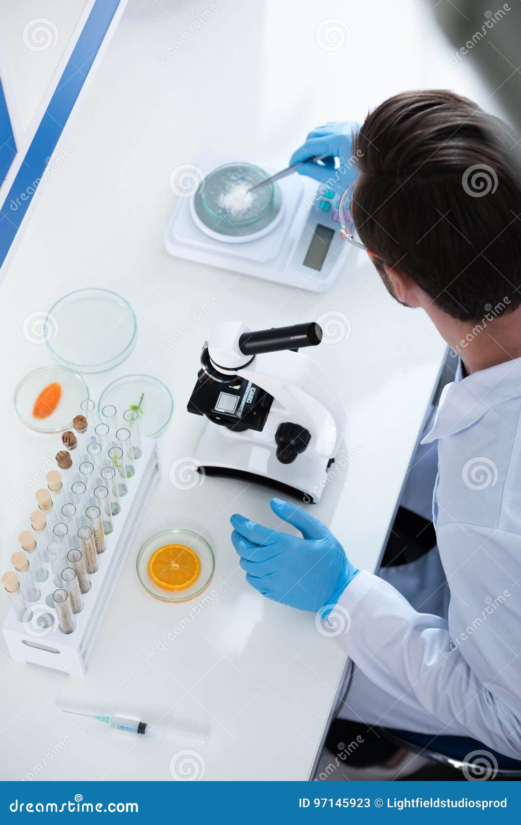 Male Scientist during Work at Modern Biological Laboratory Stock Image ...