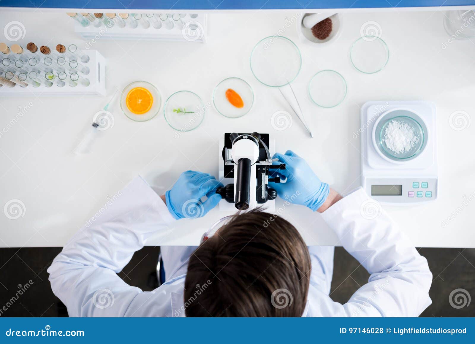 Male Scientist during Work at Modern Biological Laboratory Stock Photo ...