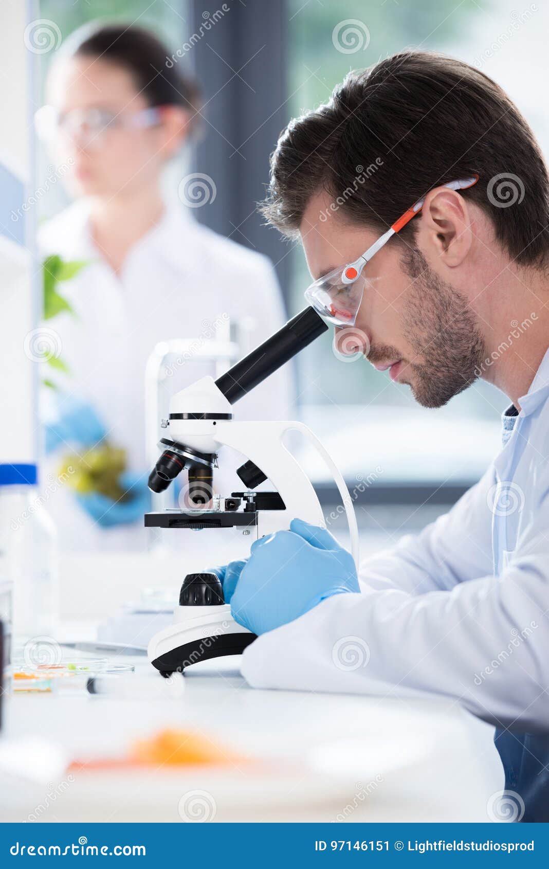 Male Scientist during Work at Modern Biological Laboratory Stock Image ...