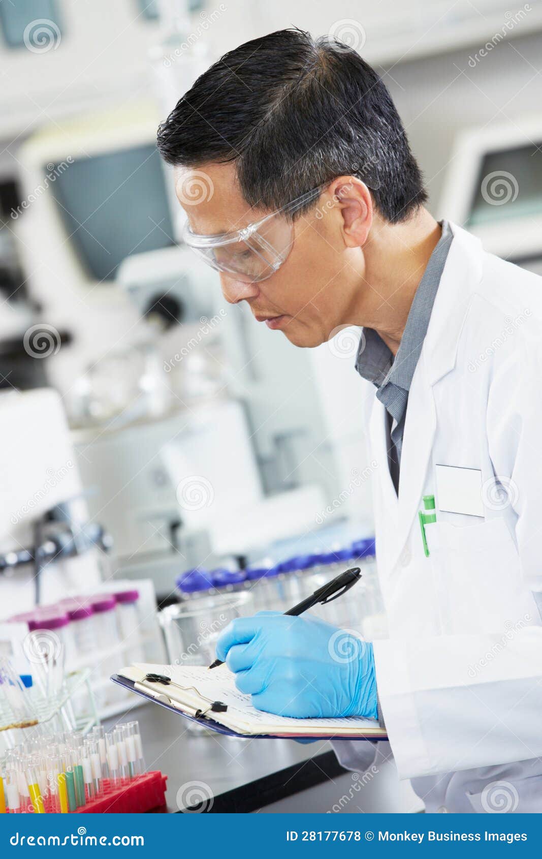 Male Scientist Working in Laboratory Stock Photo - Image of occupation ...