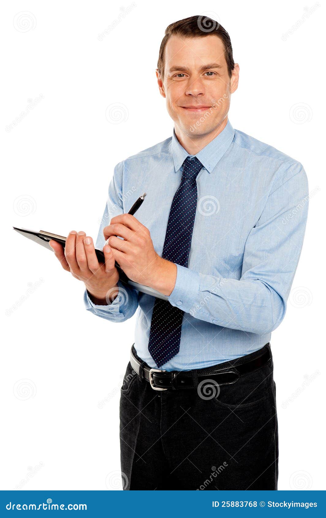 Male Secretary Taking Down Notes from Boss Stock Photo - Image of ...