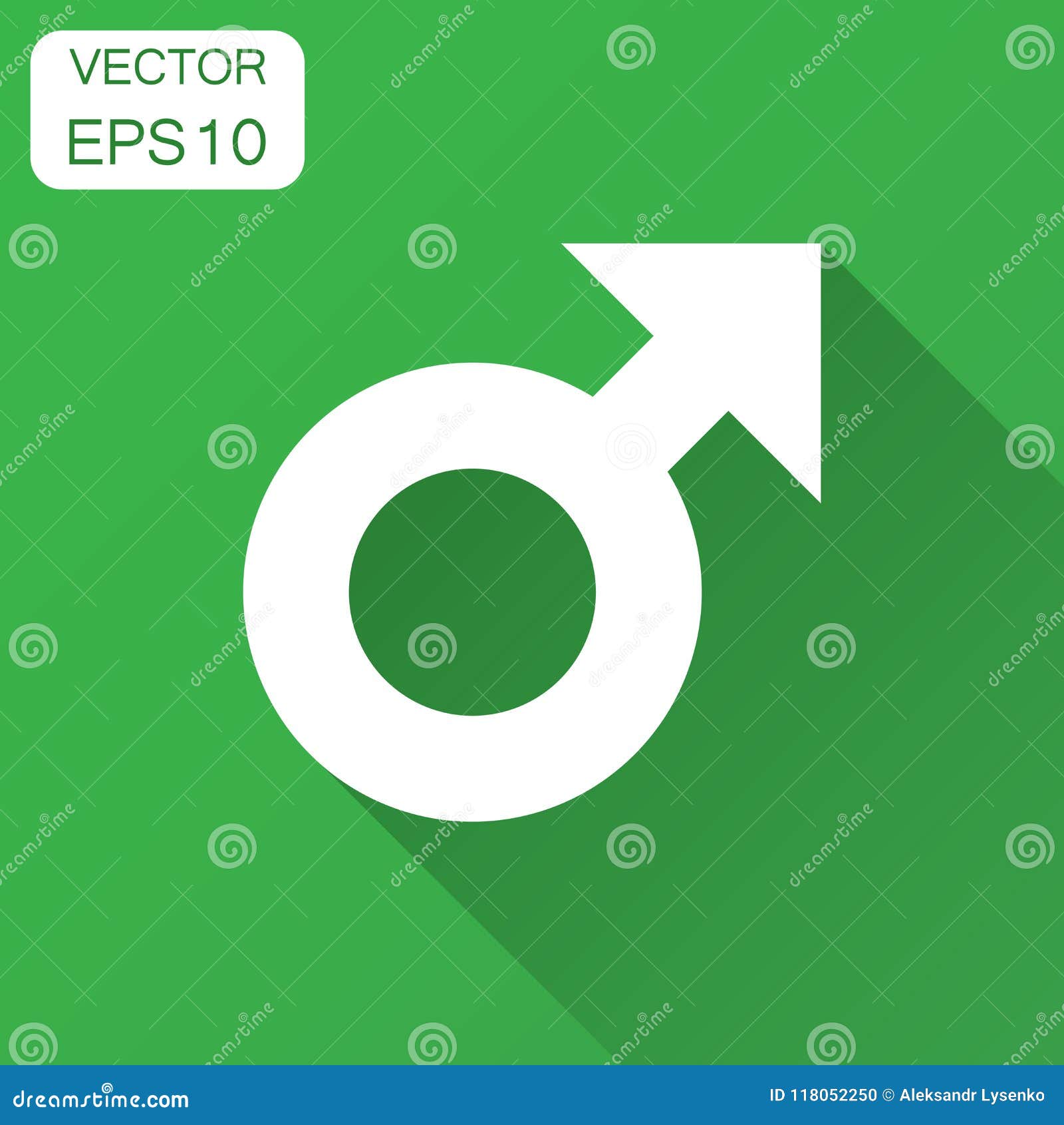 Male Sex Symbol Vector Icon In Flat Style Men Gender Illustration With