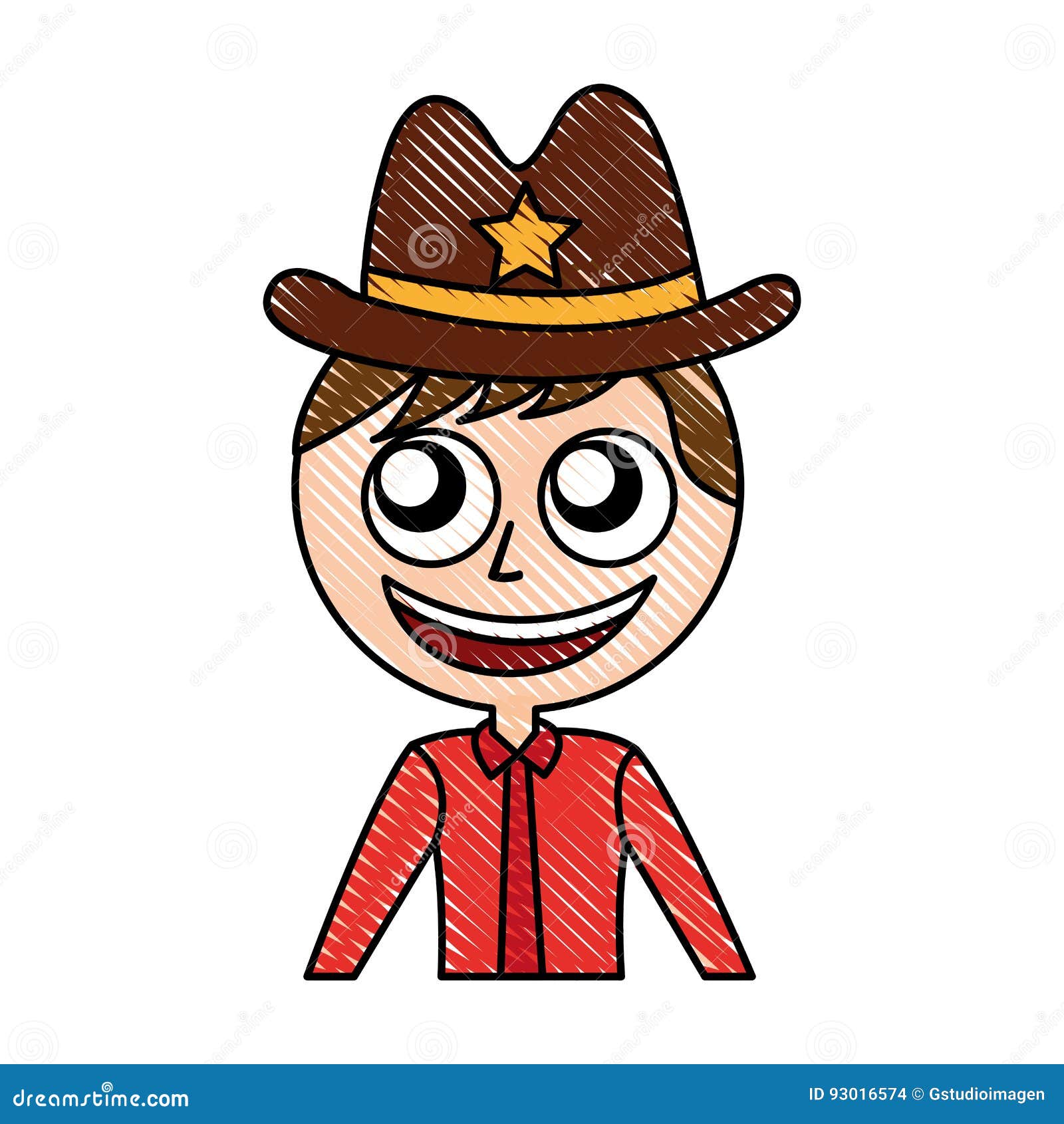 Male Sheriff Avatar Character Stock Vector - Illustration of flat ...