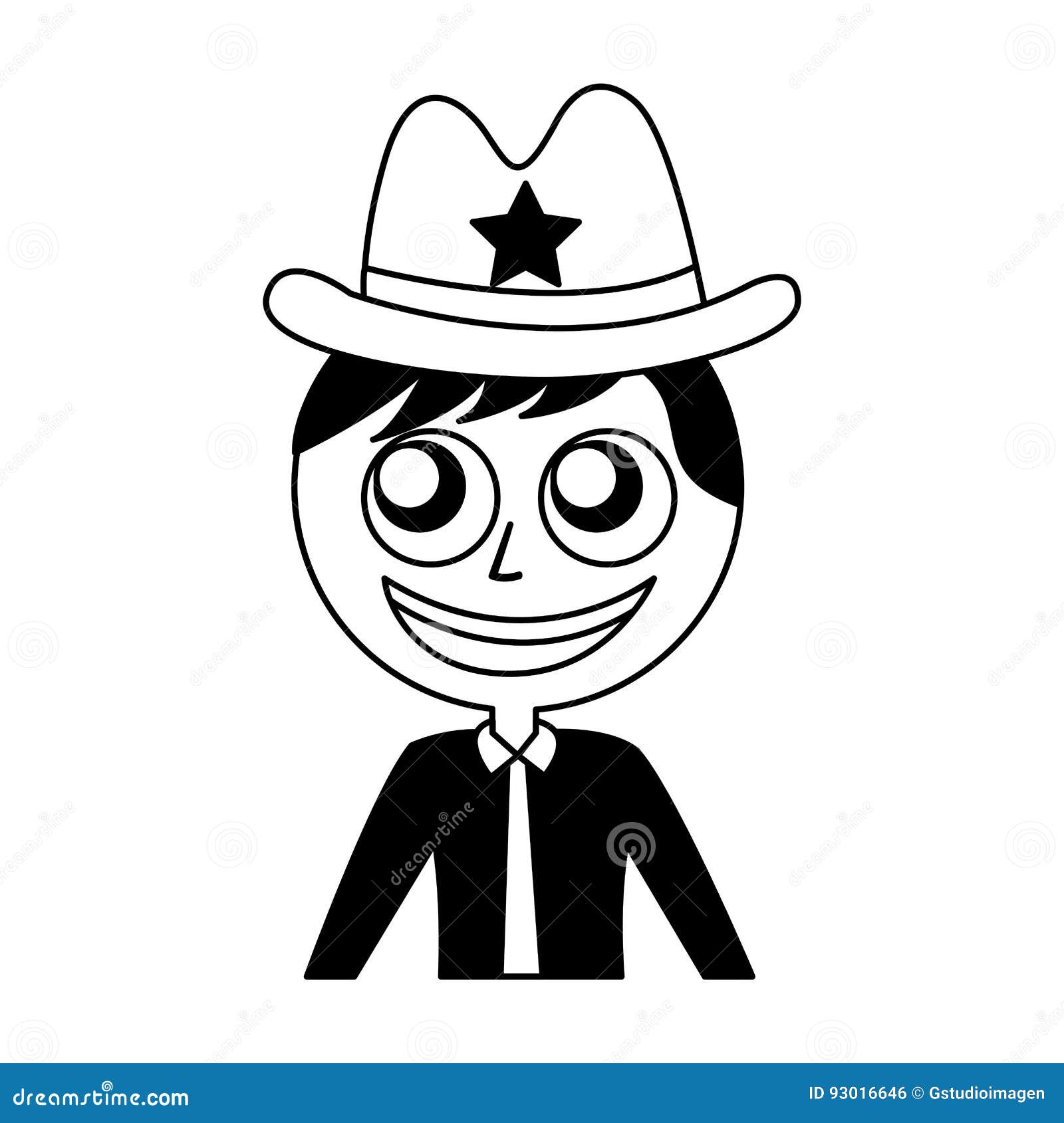 Male Sheriff Avatar Character Stock Vector - Illustration of smile ...