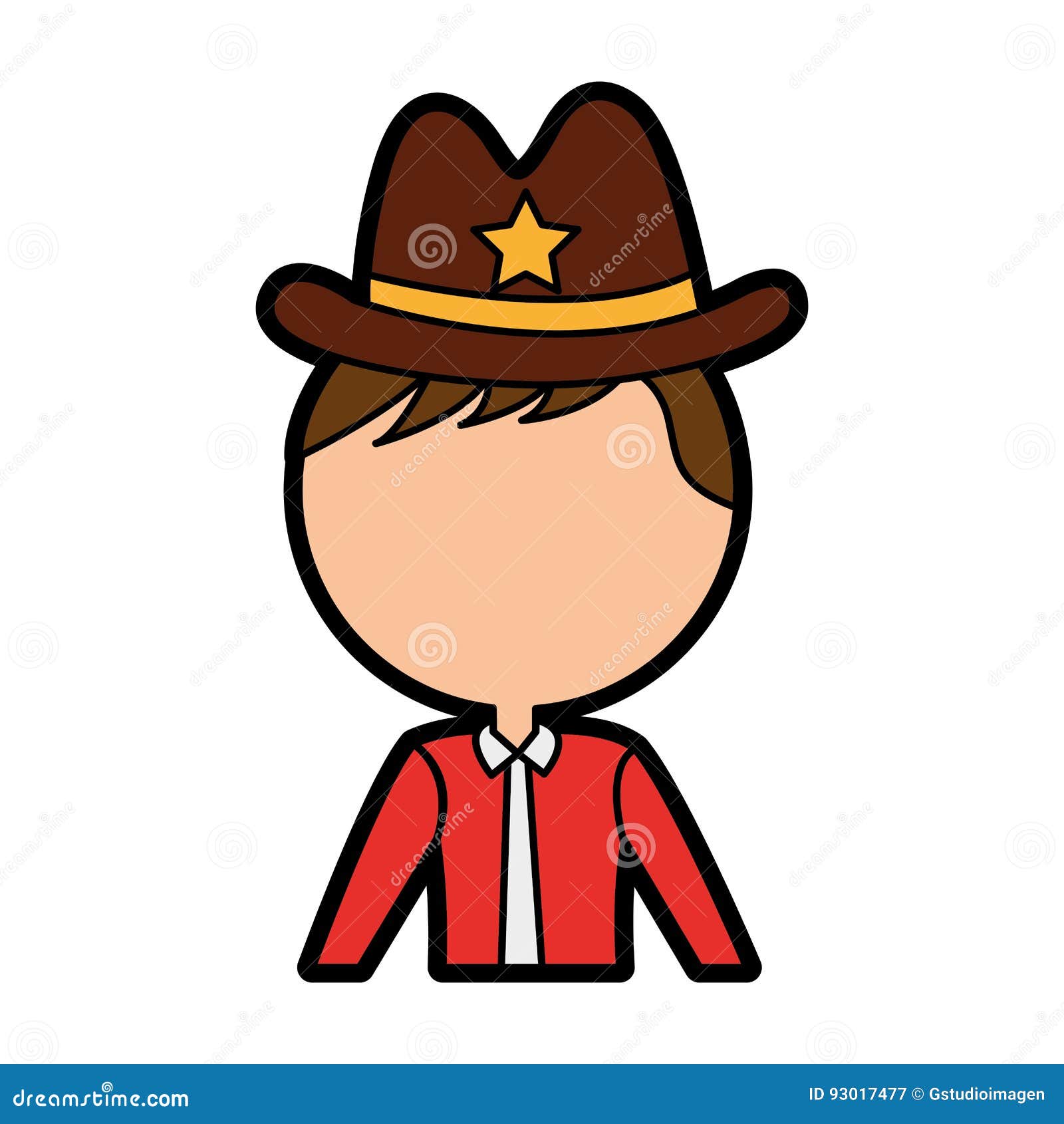 Male Sheriff Avatar Character Stock Vector - Illustration of flat ...