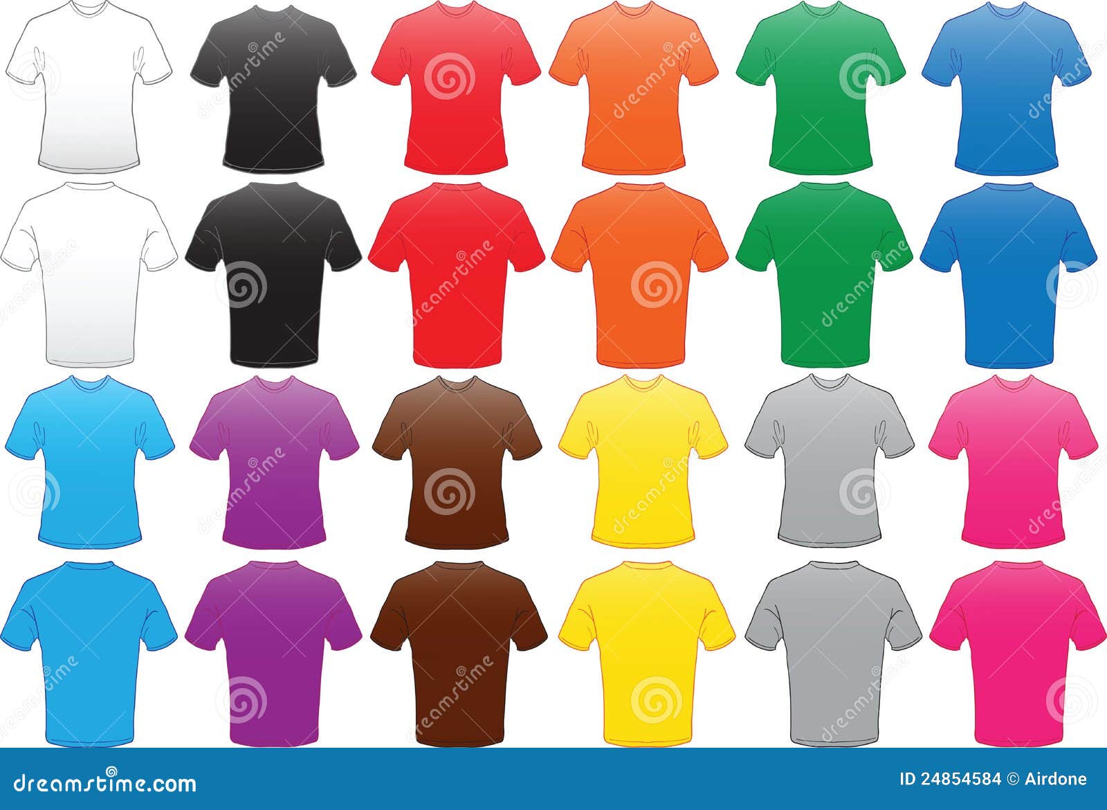 Male Shirts Template In Many Colors Stock Vector - Image: 24854584