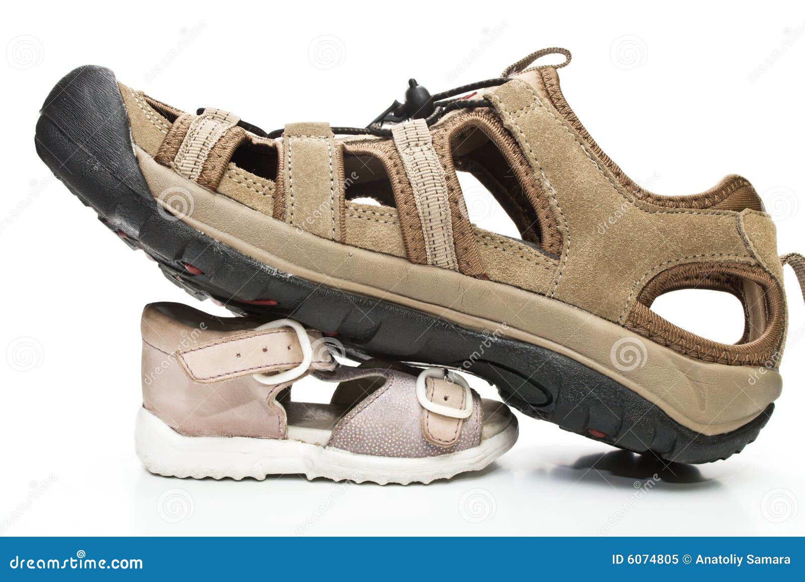 Male Shoes Stepping on Small Ones Stock Image - Image of nubuck, road ...