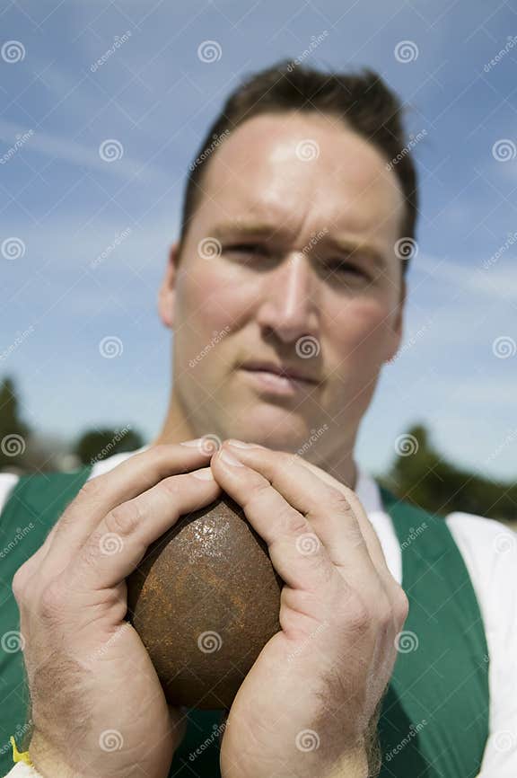 Male Shot Putter stock image. Image of outdoors, practice - 29654985