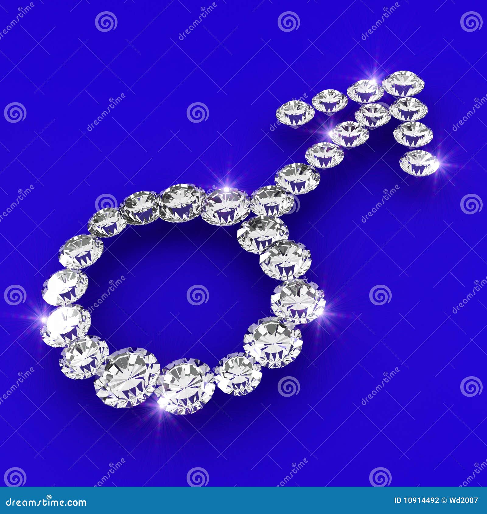 Male Sign Shape Diamond Art Illustration Stock Illustration ...