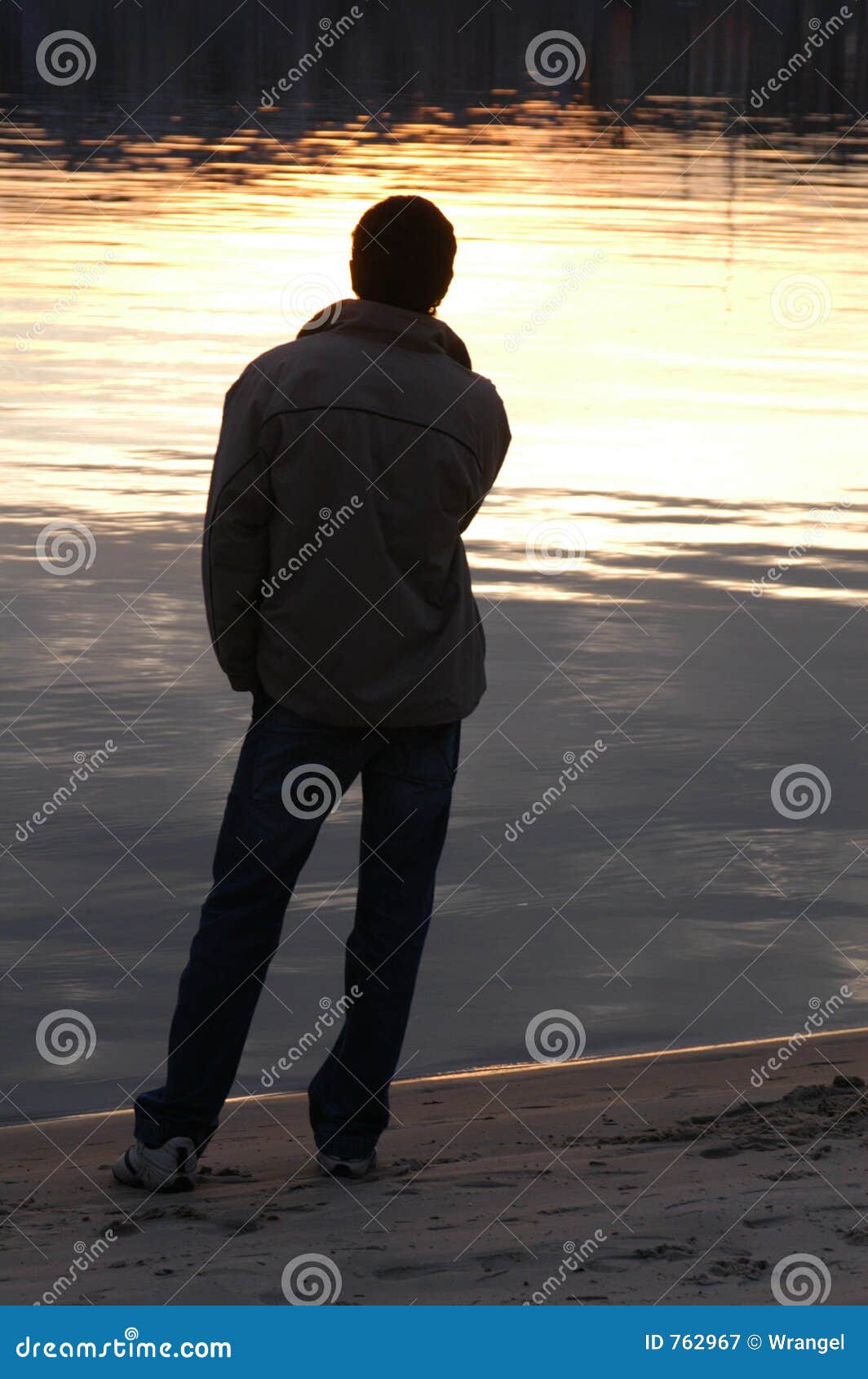 Male Silhouette at Sunset stock image. Image of gaze, fashion - 762967