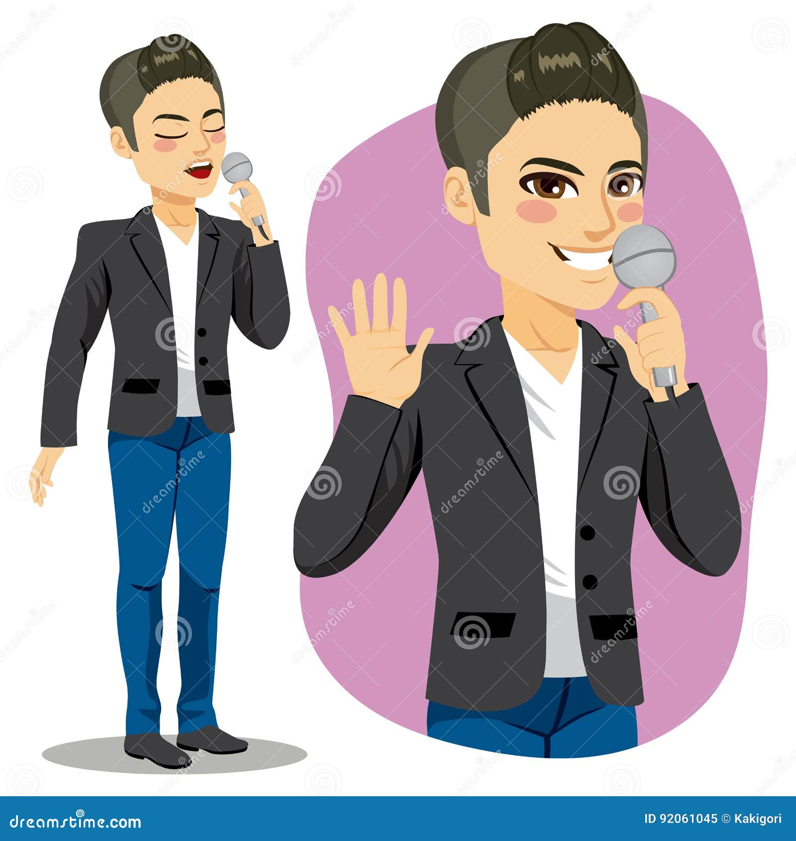 Male Singer stock vector. Illustration of sound, handsome - 92061045