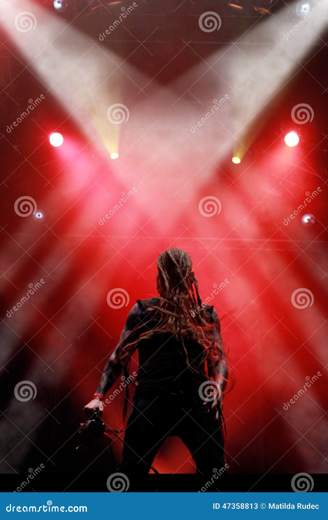 Male singer with long hair editorial stock photo. Image of nightlife ...