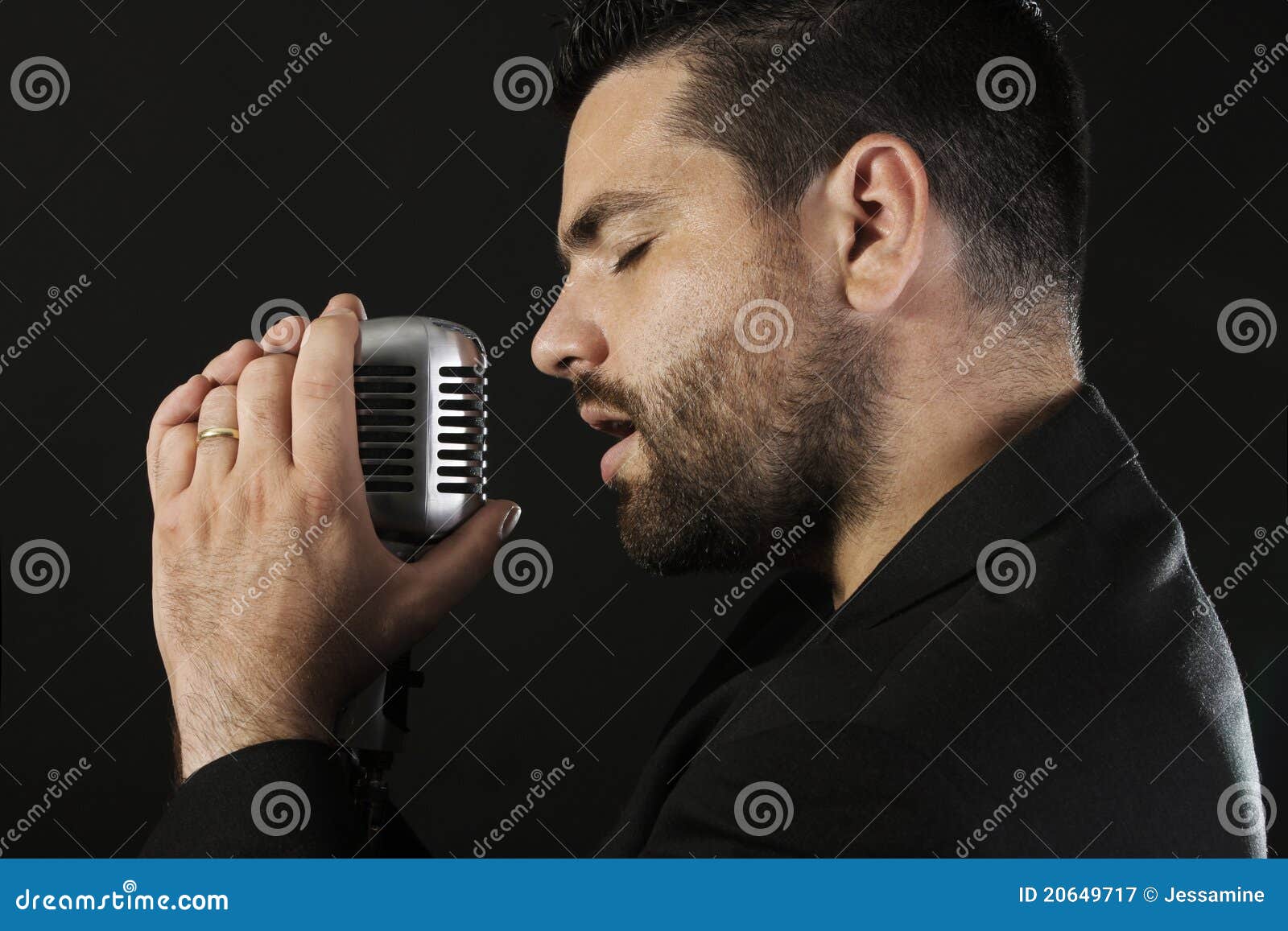 Male Singer with Microphone Stock Image - Image of background, male ...