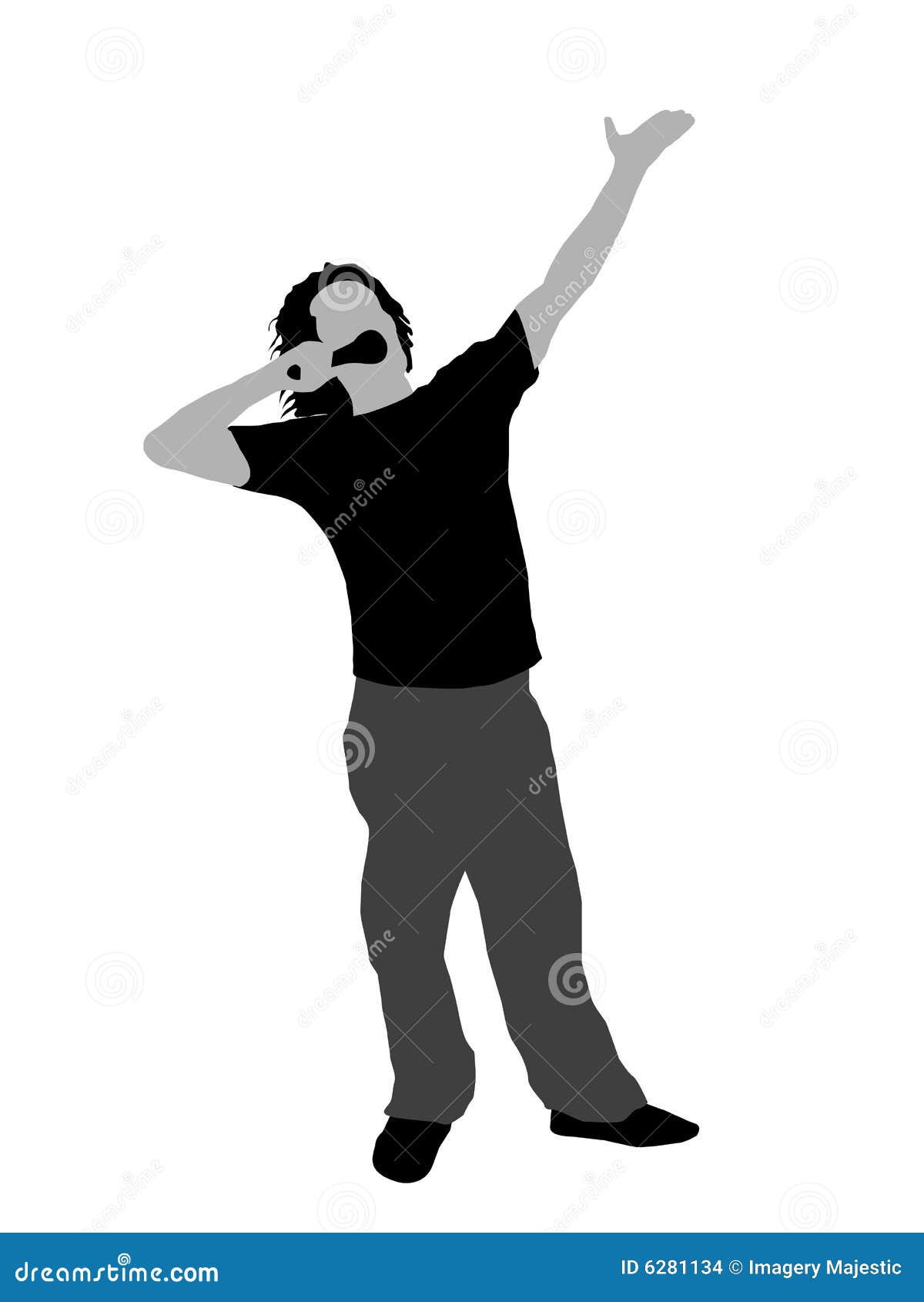 Male in singing pose stock illustration. Illustration of clothing - 6281134