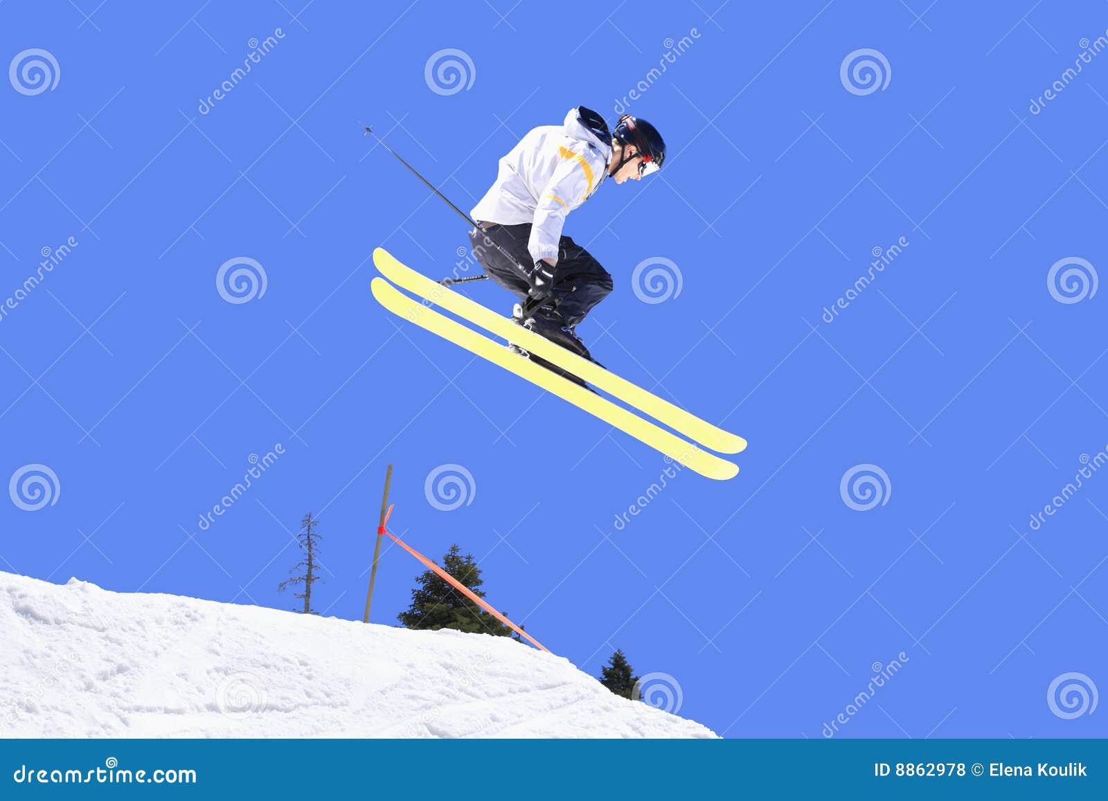 Male skier in air stock photo. Image of downhill, elevation - 8862978