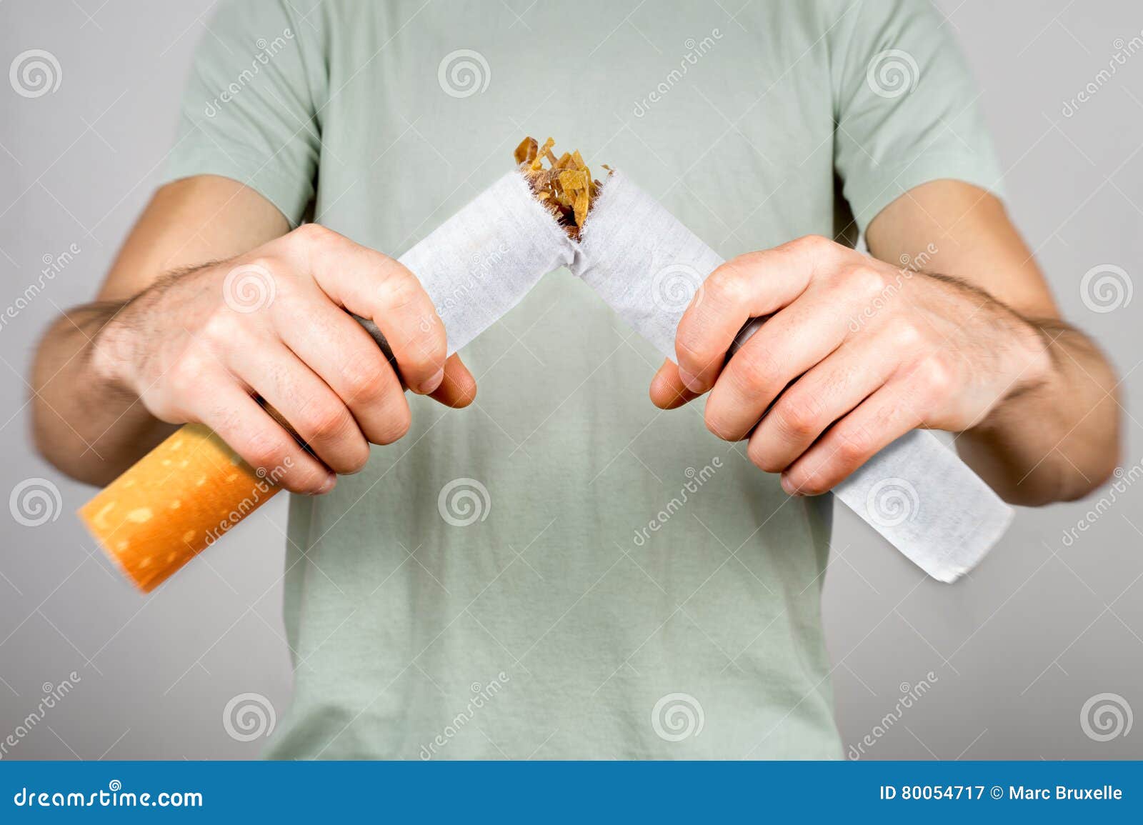 Male Smoker Breaking Giant Cigarette Stock Image - Image of addict ...