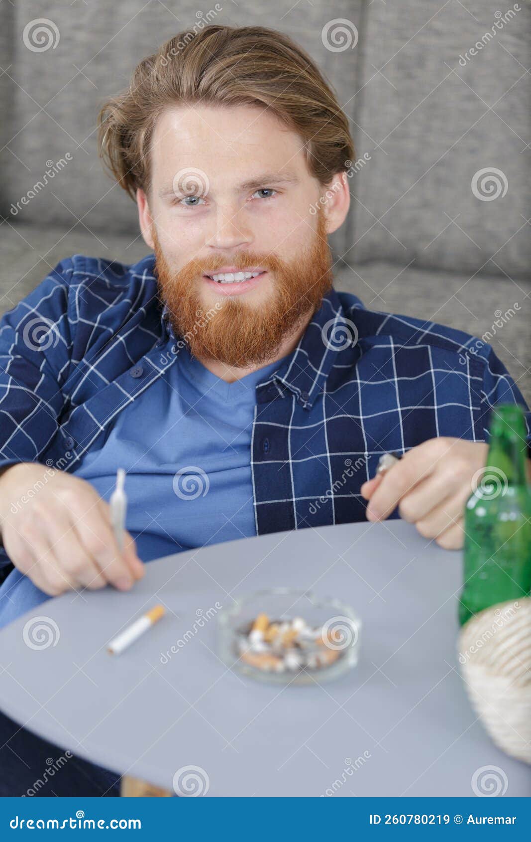 Male Smoker Relaxing at Home Stock Image - Image of cancer, disease ...