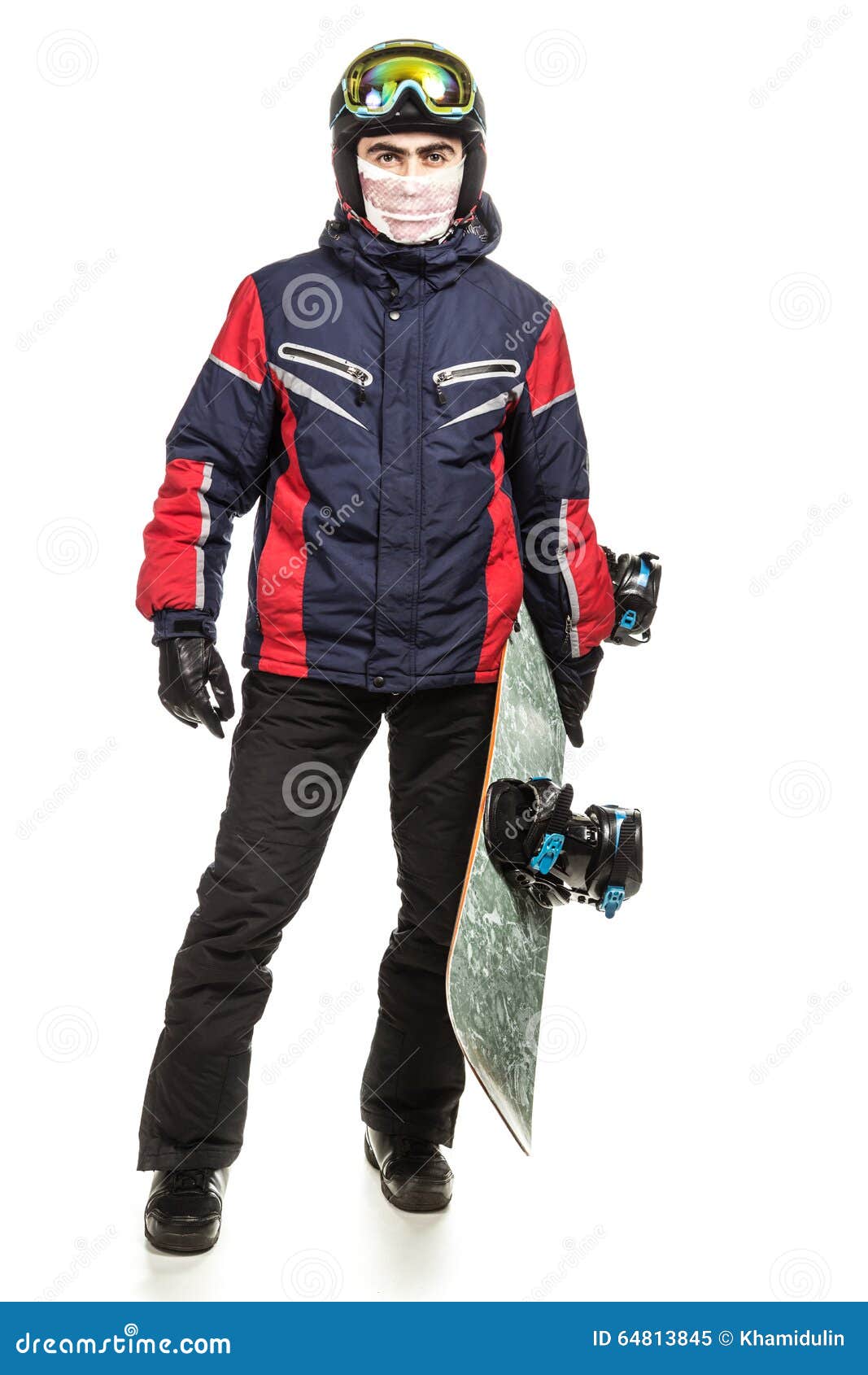 Male Snowboarder with the Board Stock Image - Image of snow, handsome ...