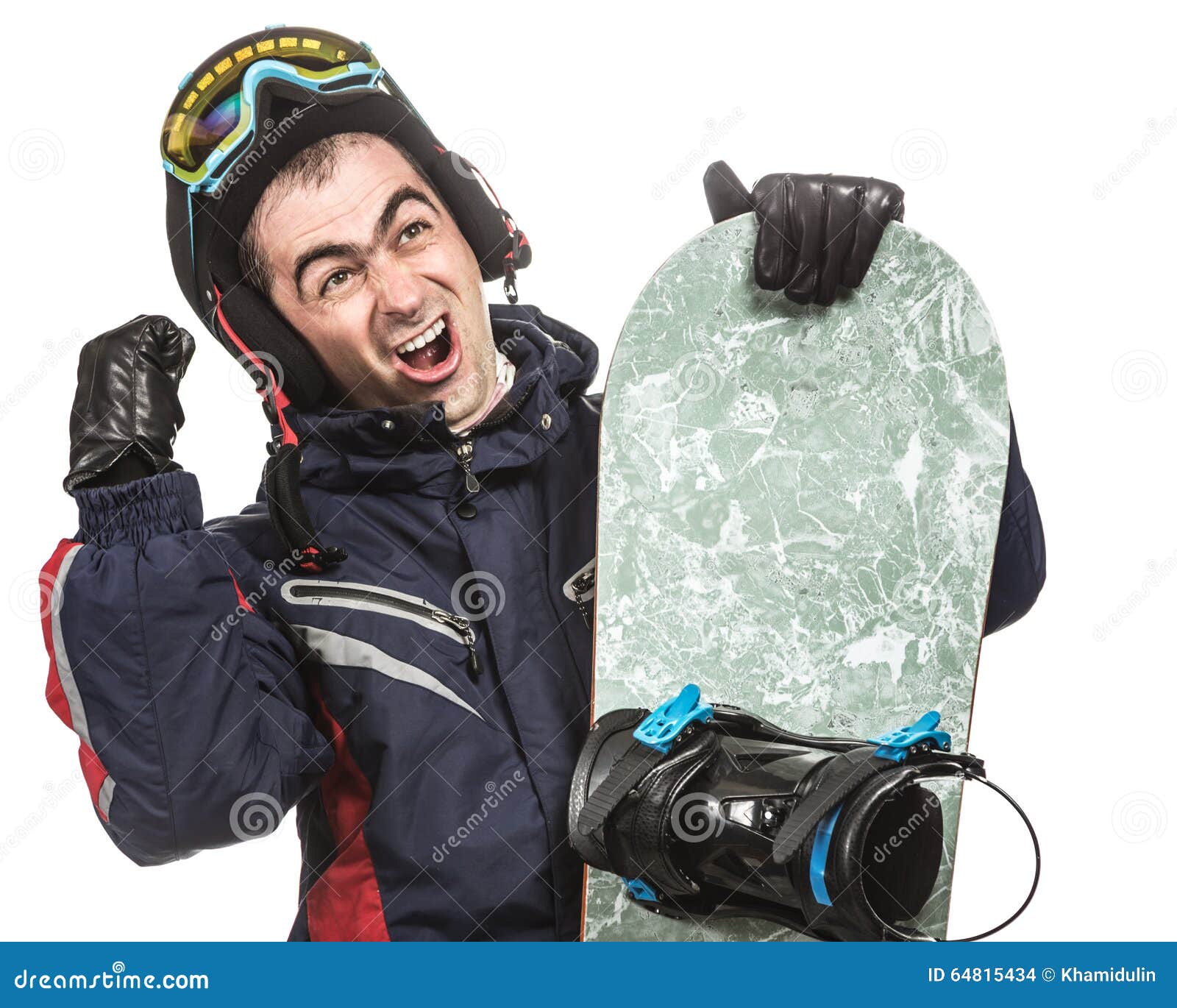 Male Snowboarder with the Board Stock Photo - Image of recreational ...