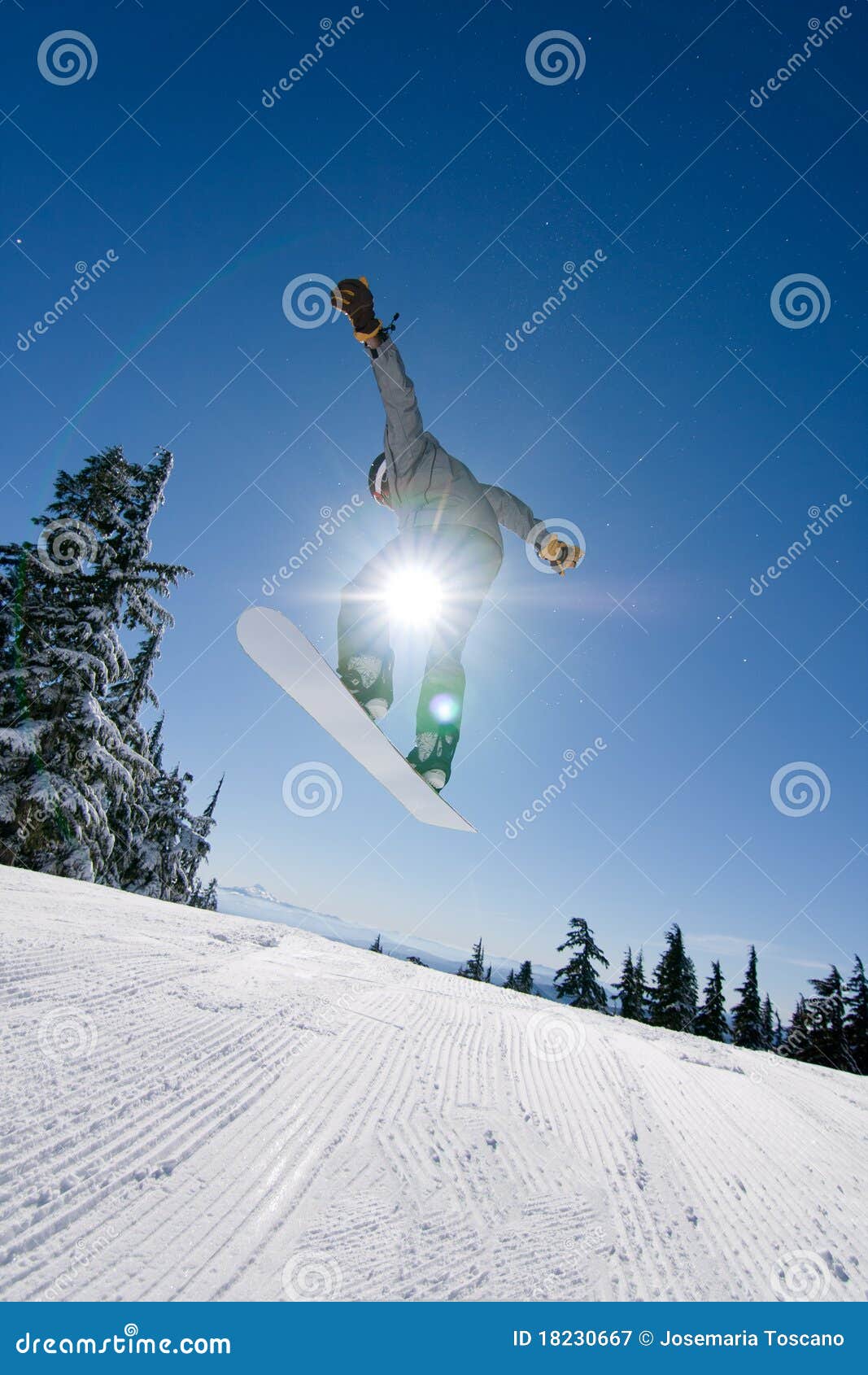 Male Snowboarder Catches Big Air. Stock Image - Image of helmet ...