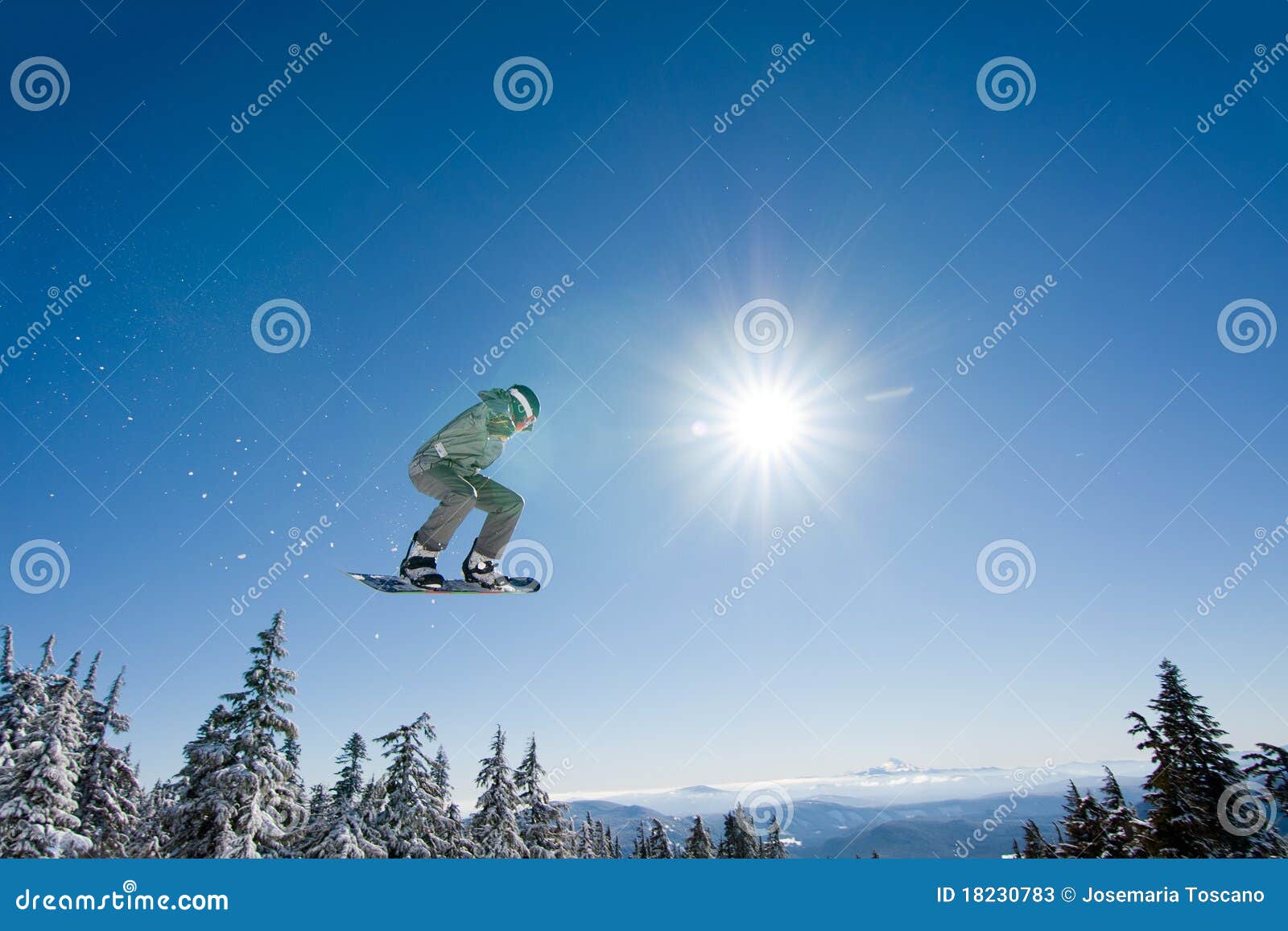 Male Snowboarder Catches Big Air. Stock Image - Image of adventure ...