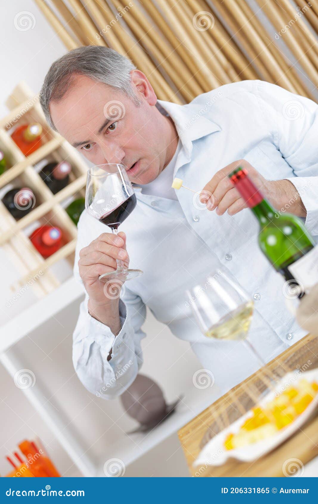 Male Sommelier Appreciating Drink Stock Image - Image of smelling ...