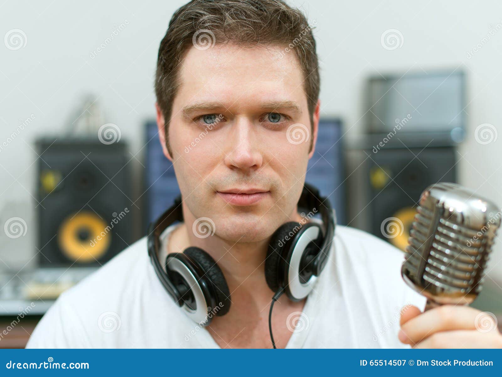 Male sound producer. stock image. Image of media, director - 65514507