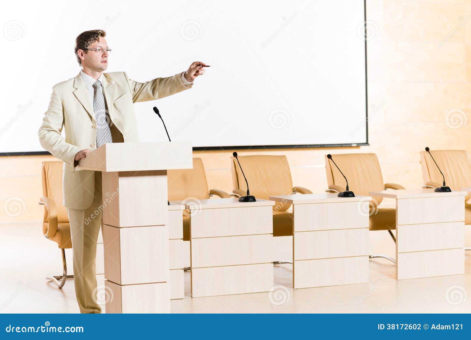 Male speaker stock photo. Image of brunette, information - 38172602