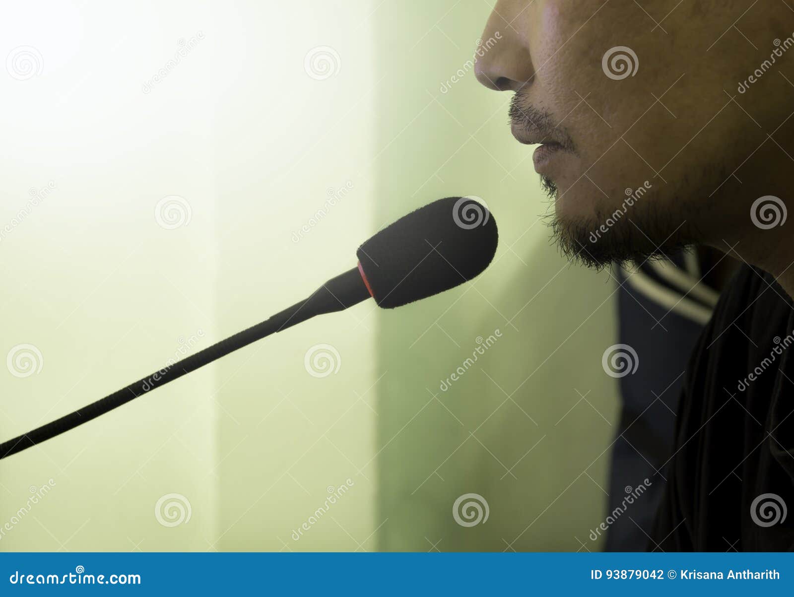 Male Speech with Microphone,the Entertainer Talking Stock Photo - Image ...