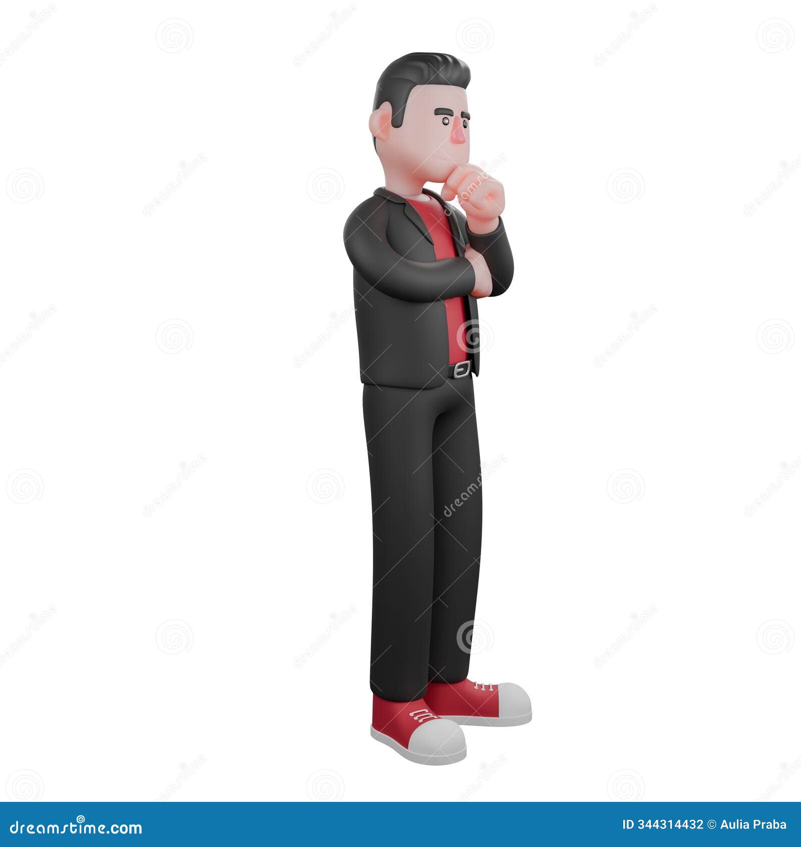 A Male Standing Hand Around Chest Stock Illustration - Illustration of ...