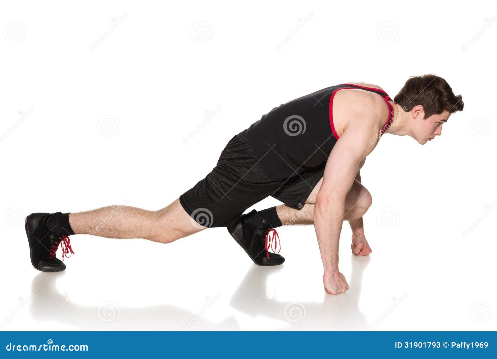 Male in start position stock image. Image of speed, caucasian - 31901793