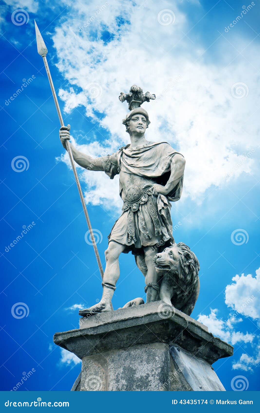Male statue with a lance stock photo. Image of sculpture - 43435174