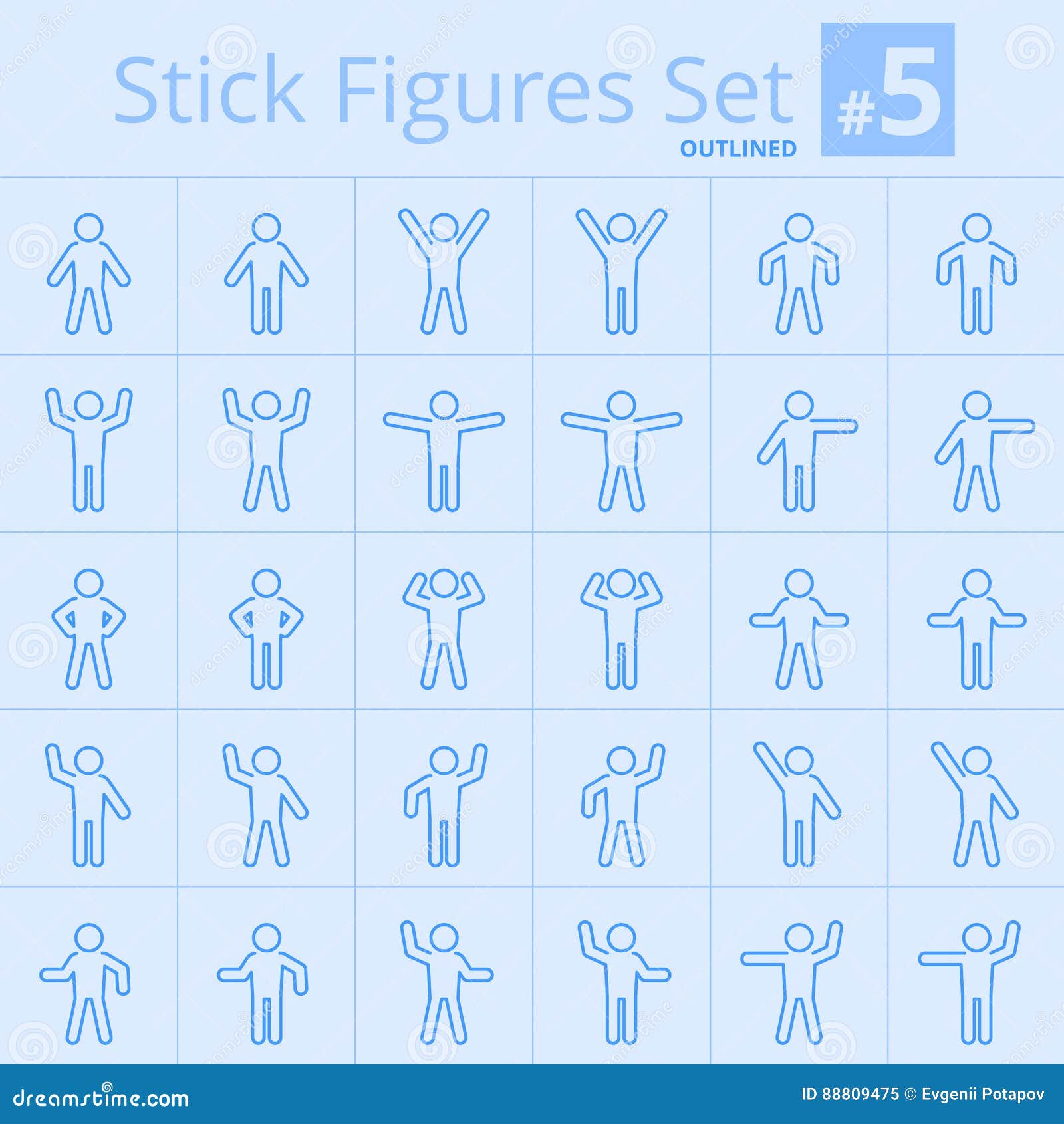 Male stick figures 5. stock vector. Illustration of design - 88809475