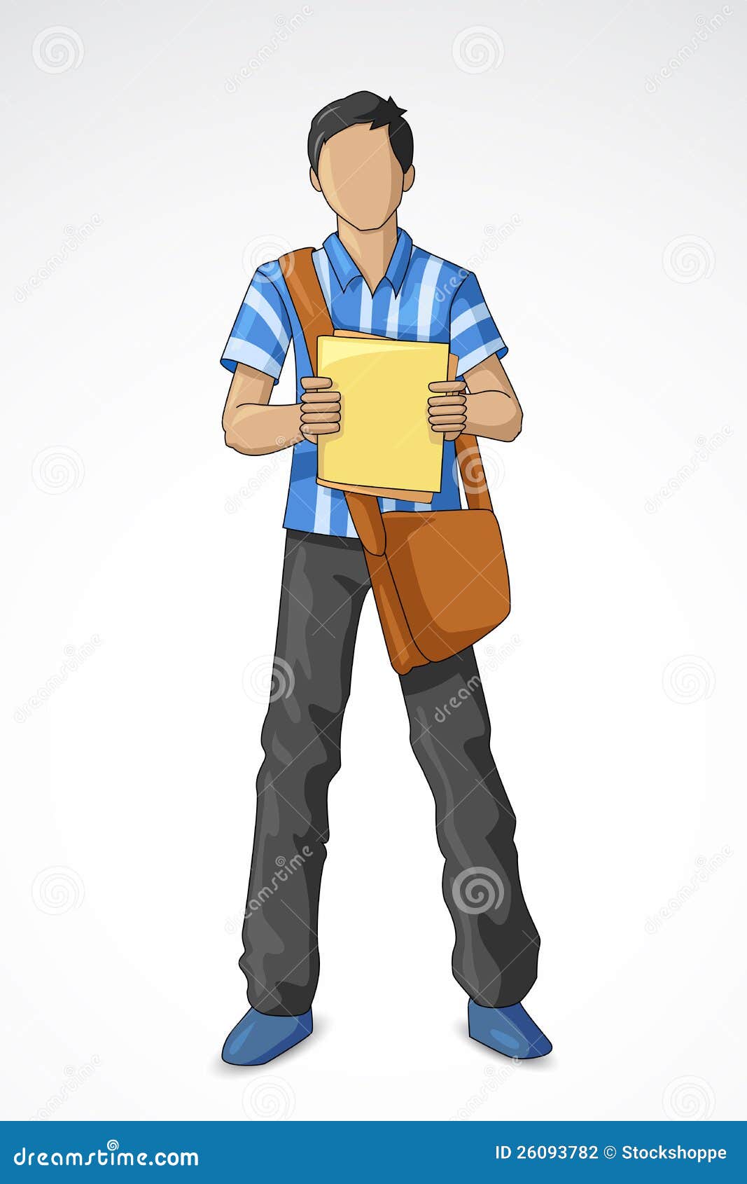 Male Student stock vector. Illustration of male, holding - 26093782